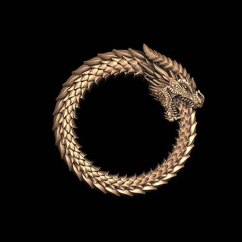 Ouroboros pendant 3D model 3D printable | CGTrader