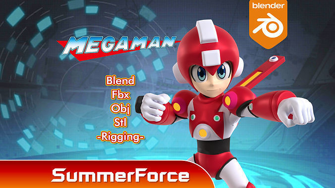 Super Mega Man - Megaman 3D model rigged | CGTrader