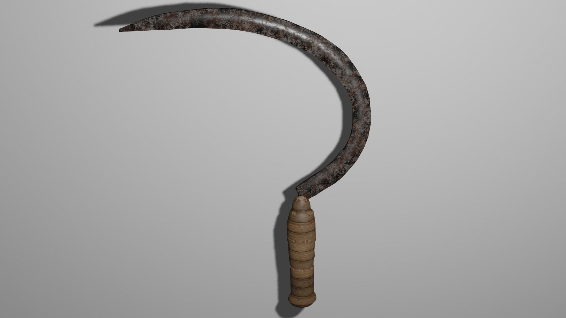 Low Poly Sickle wooden scythe 3D model | CGTrader