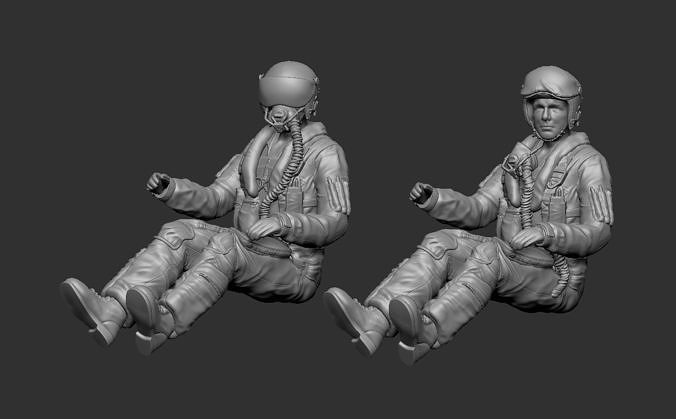 Pilot Sitting in the cockpit for 3D print 3D model 3D printable | CGTrader