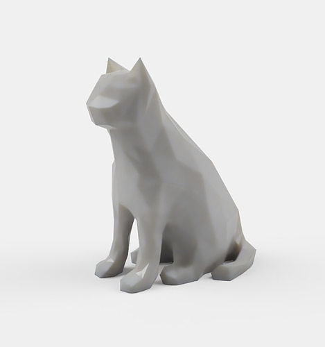 low-polygonized 3D model of a cat 3D model 3D printable | CGTrader