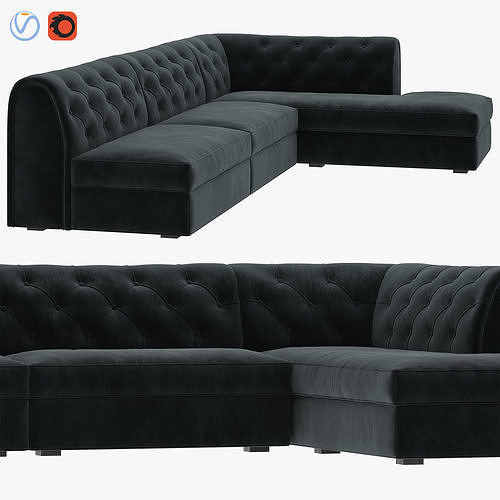 Tufted Lounge - Custom 3D model | CGTrader