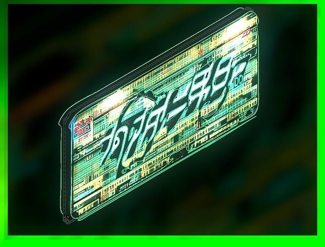 3D model Sci-Fi Sci Fi Cyberpunk City Sign Ad Light Board Street 83 VR ...
