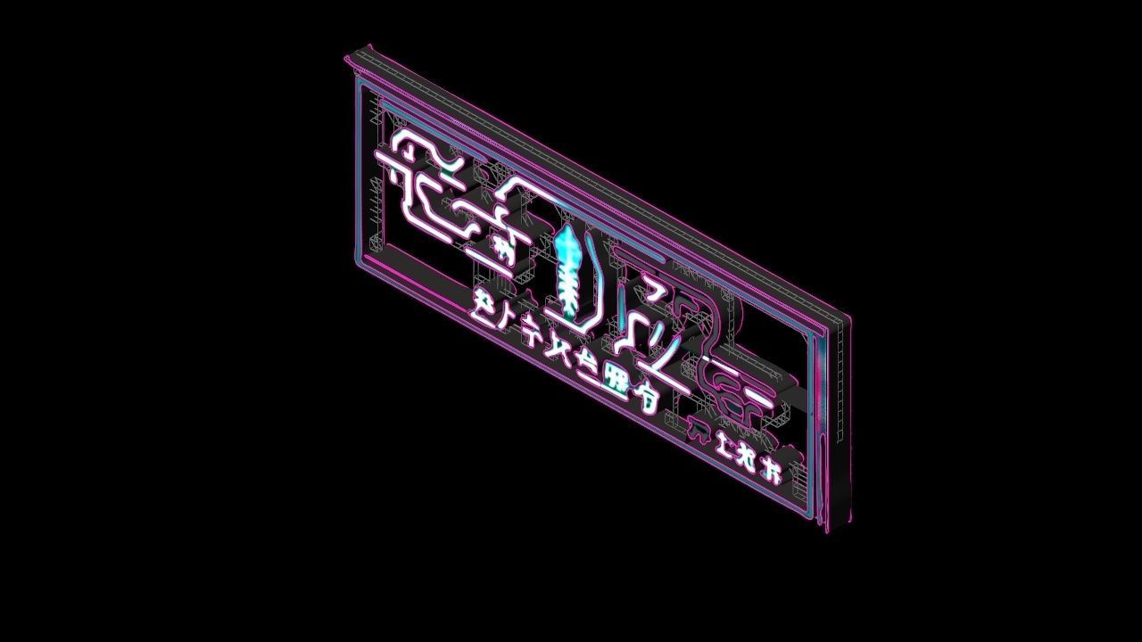 3D model Sci-Fi Sci Fi Cyberpunk City Sign Ad Light Board Street 72 VR ...