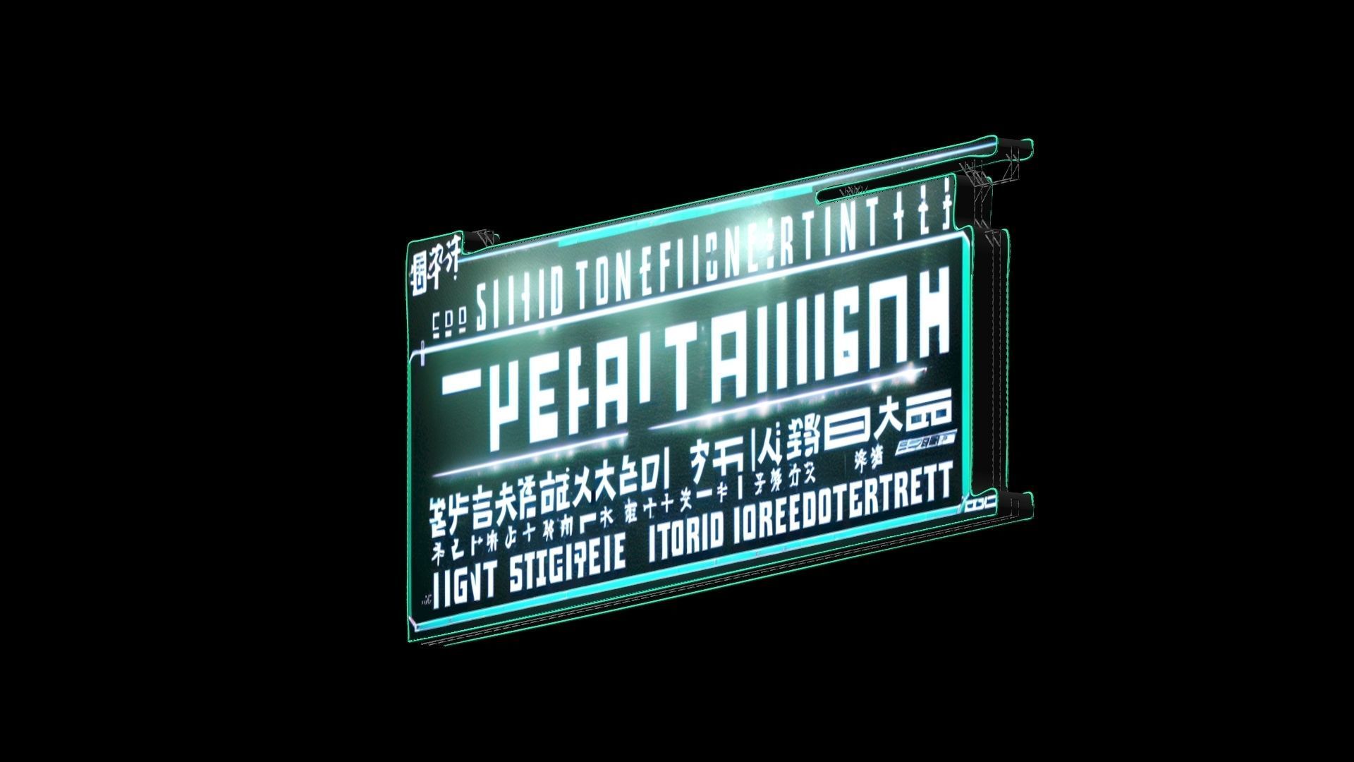 3D model Sci-Fi Sci Fi Cyberpunk City Sign Ad Light Board Street 60 VR ...