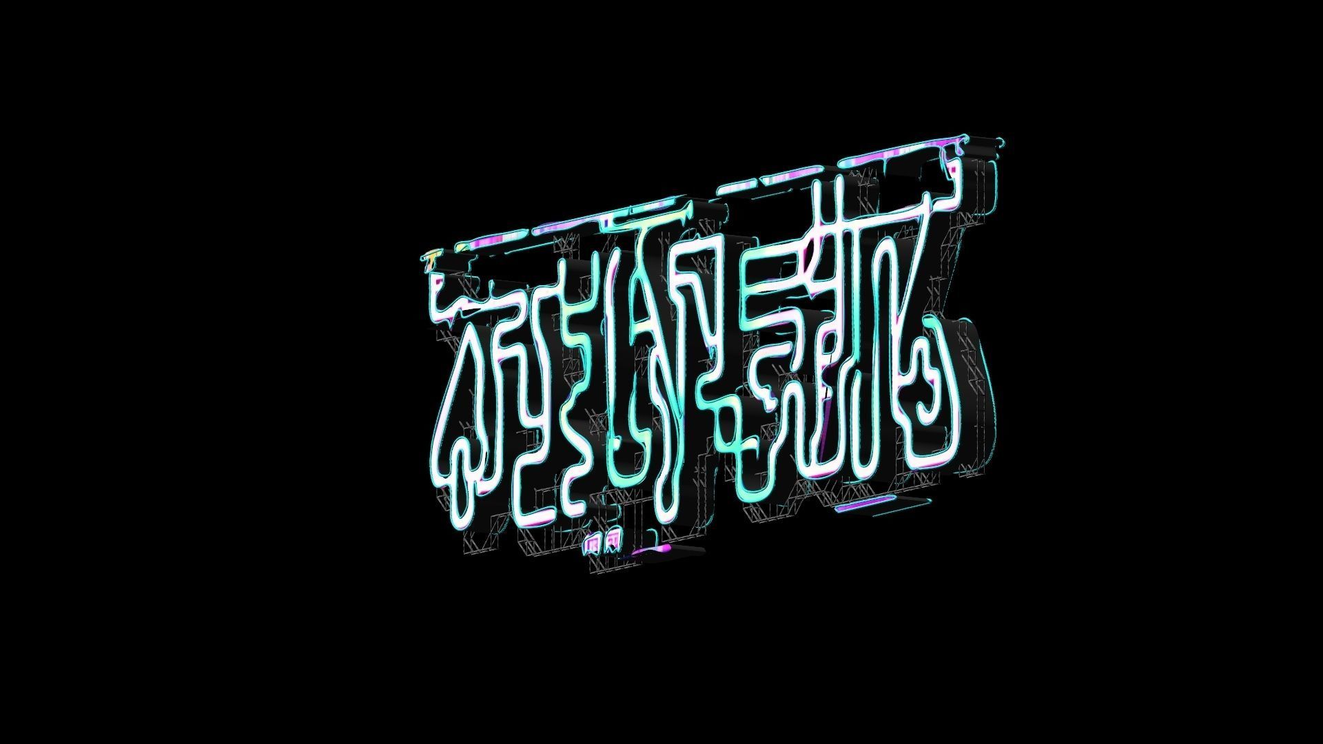 3D model Sci-Fi Sci Fi Cyberpunk City Sign Ad Light Board Street 55 VR ...
