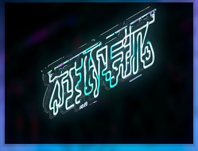 3D model Sci-Fi Sci Fi Cyberpunk City Sign Ad Light Board Street 55 VR ...