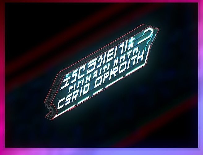 3D model Sci-Fi Sci Fi Cyberpunk City Sign Ad Light Board Street 25 VR ...
