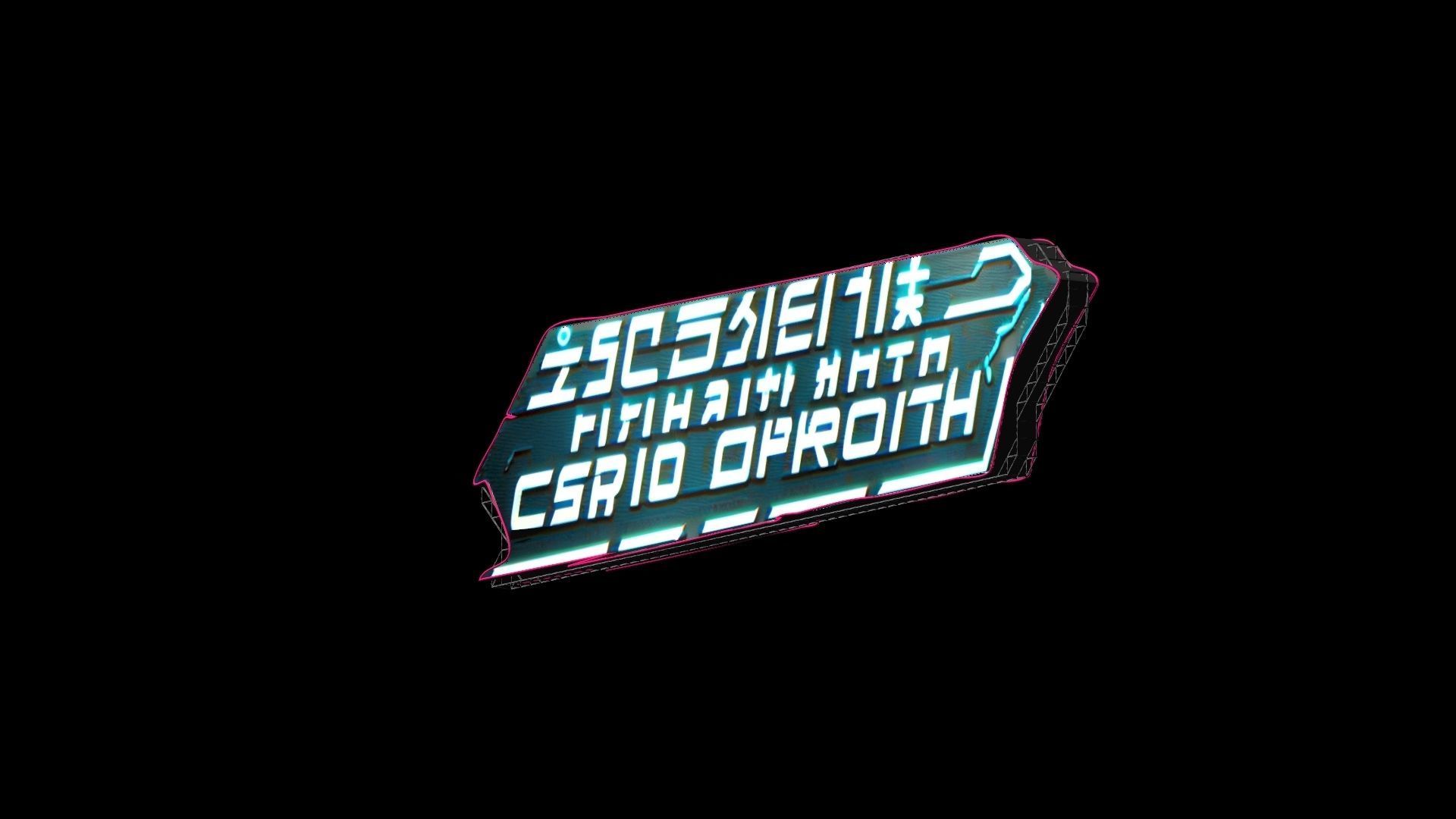 3D model Sci-Fi Sci Fi Cyberpunk City Sign Ad Light Board Street 25 VR ...