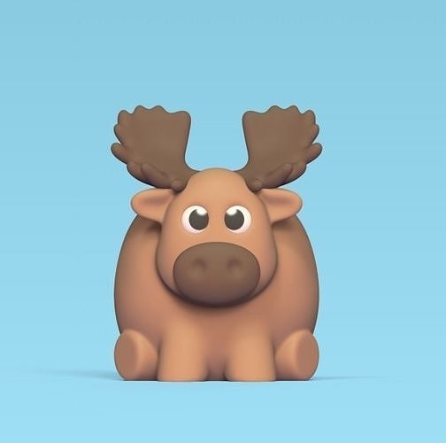 Round Moose 3D model 3D printable | CGTrader