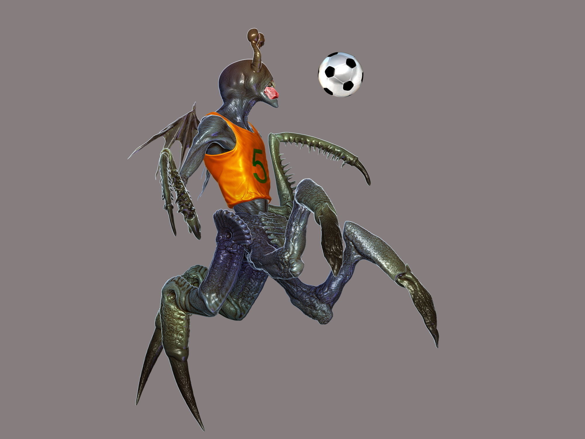 Alien Football Player free 3D model | CGTrader