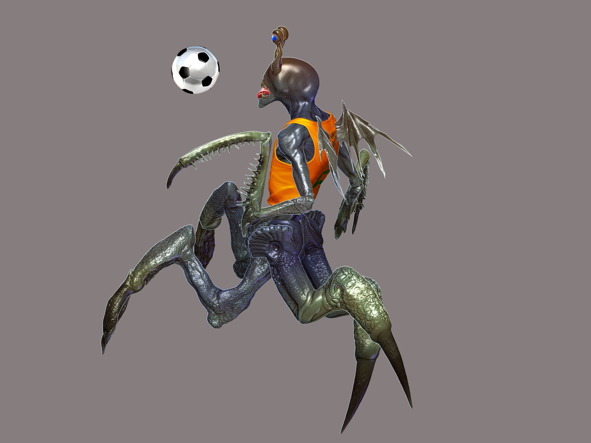 Alien Football Player free 3D model | CGTrader