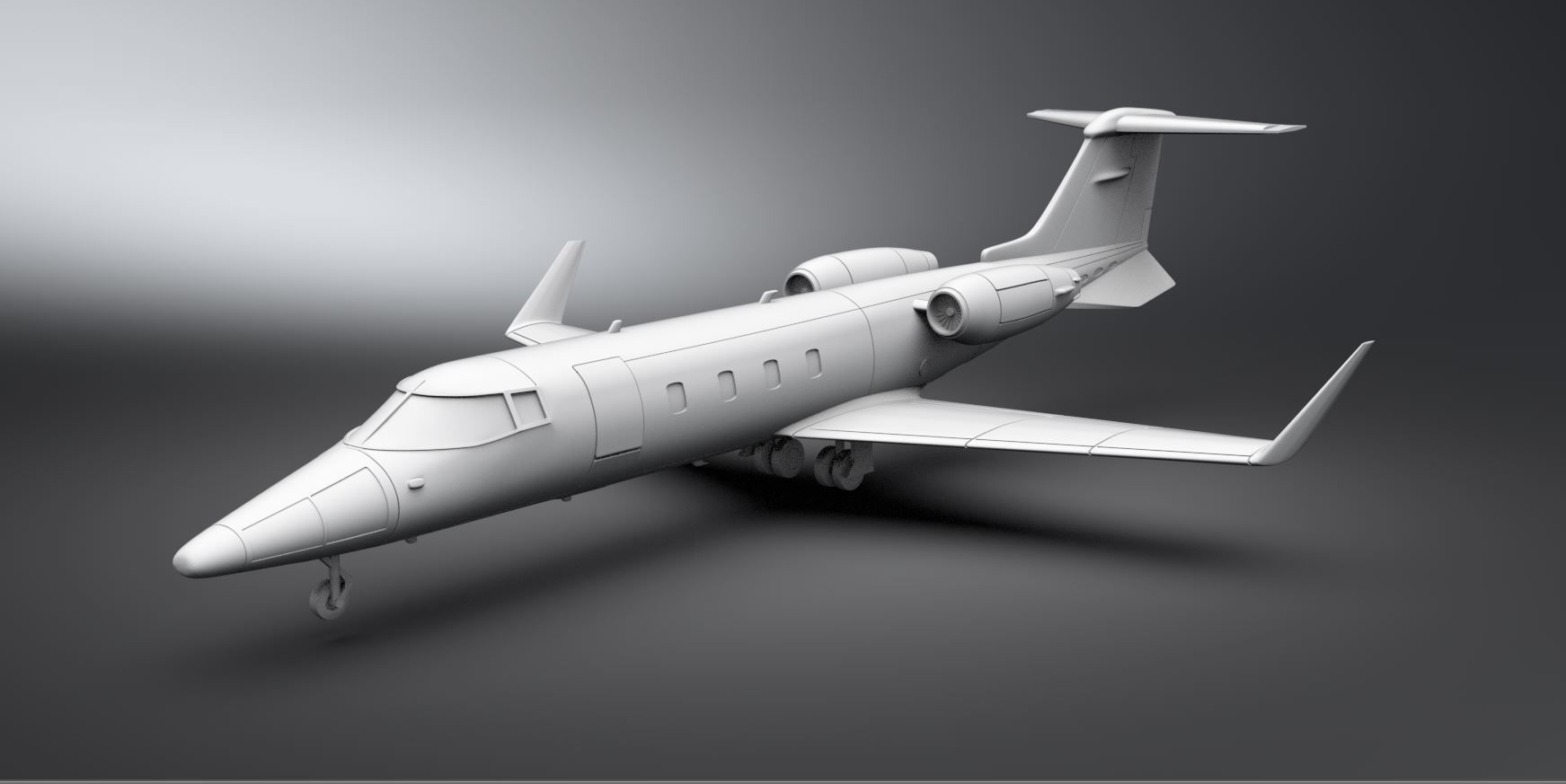 Learjet 55c Scale model 3D model 3D printable | CGTrader
