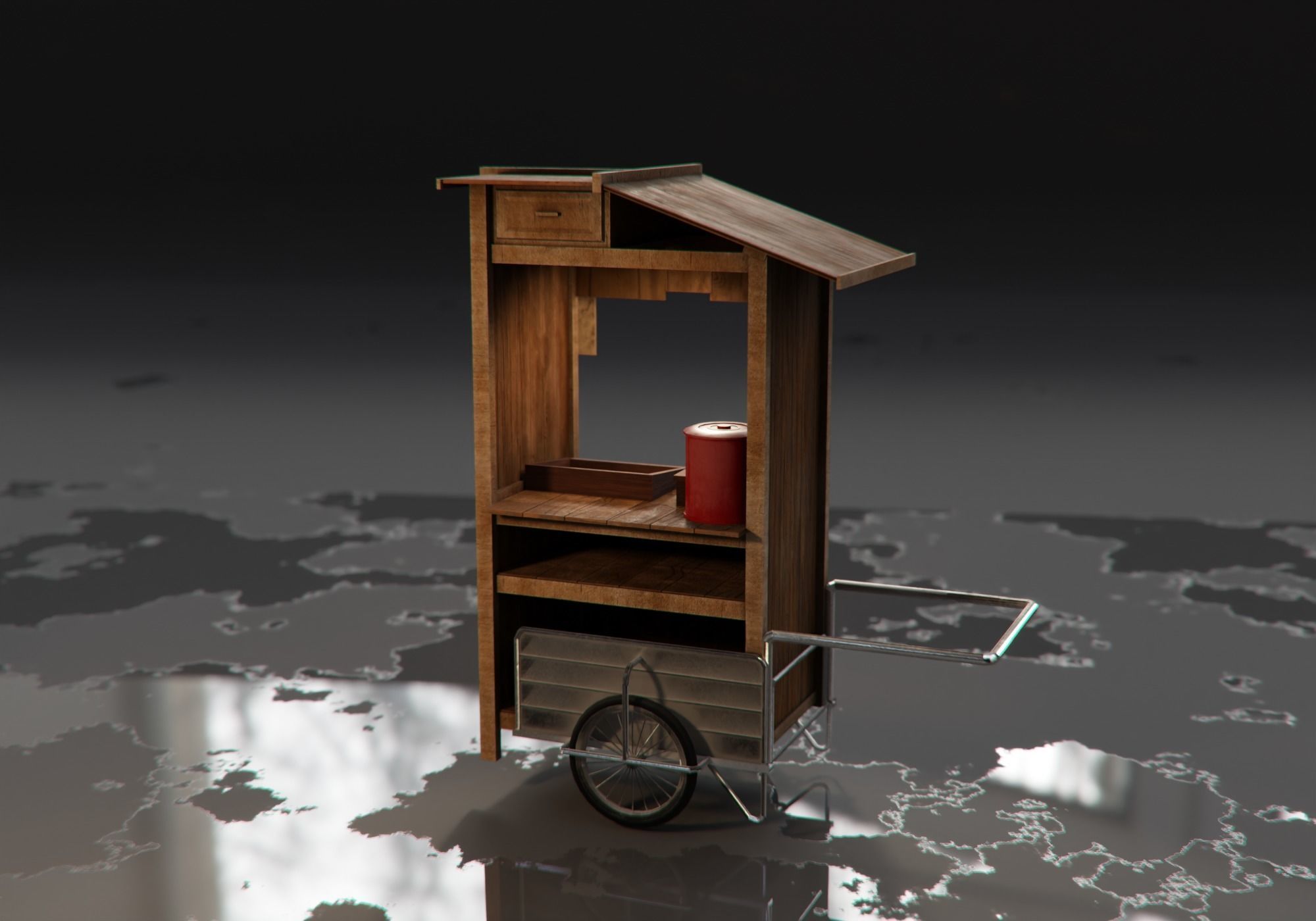 3D model Japanese Food Cart kaharu VR / AR / low-poly | CGTrader
