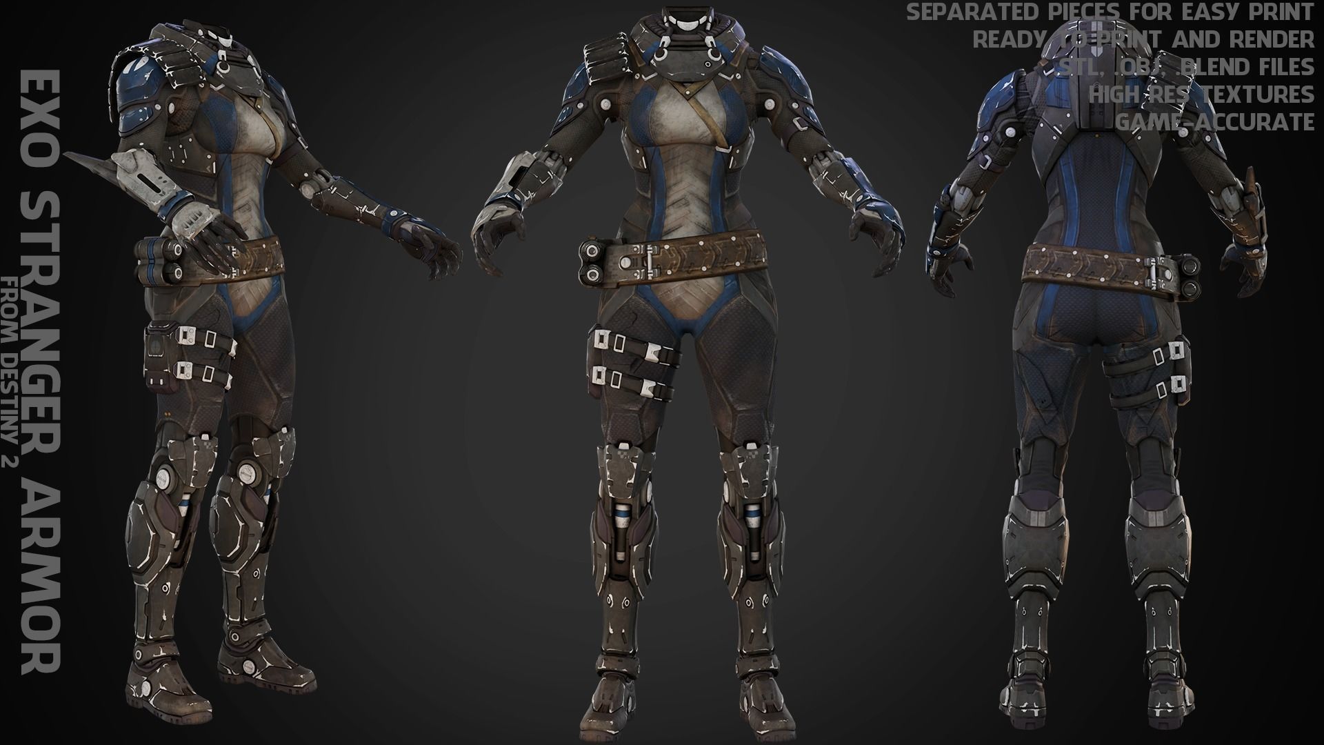 Exo-Stranger Armor for Cosplay 3D model 3D printable | CGTrader