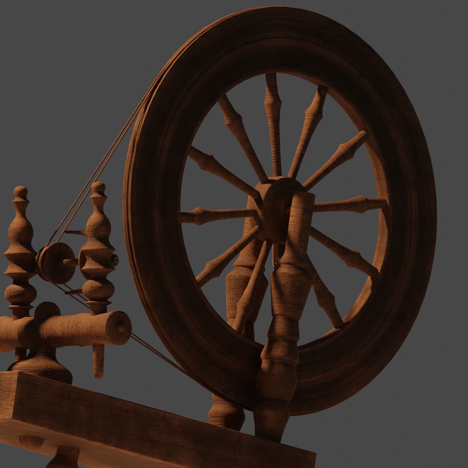 Spinning Wheel Animated 3D model animated rigged | CGTrader