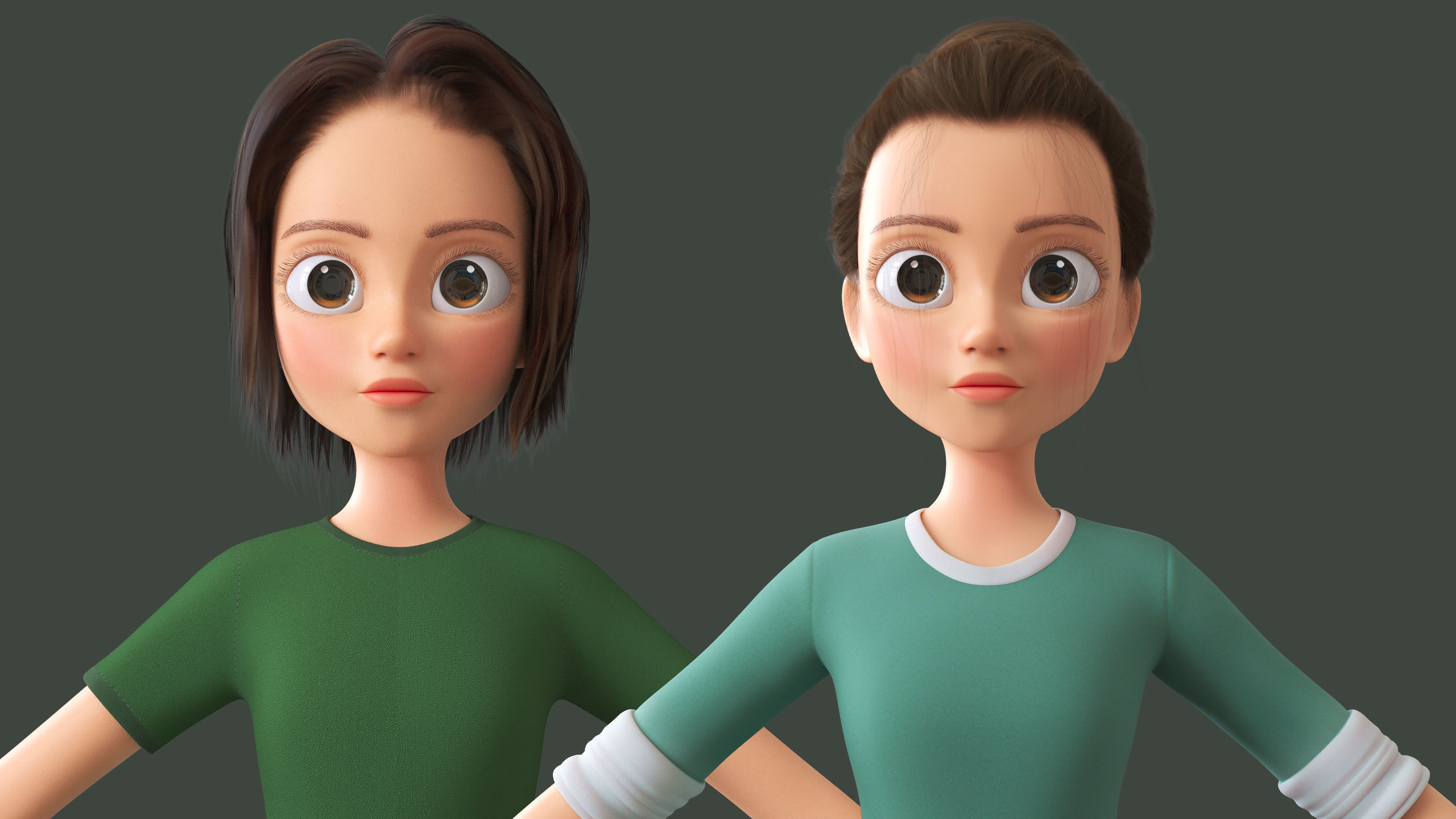 Cartoon Teen Girl - College Student 3D model rigged | CGTrader