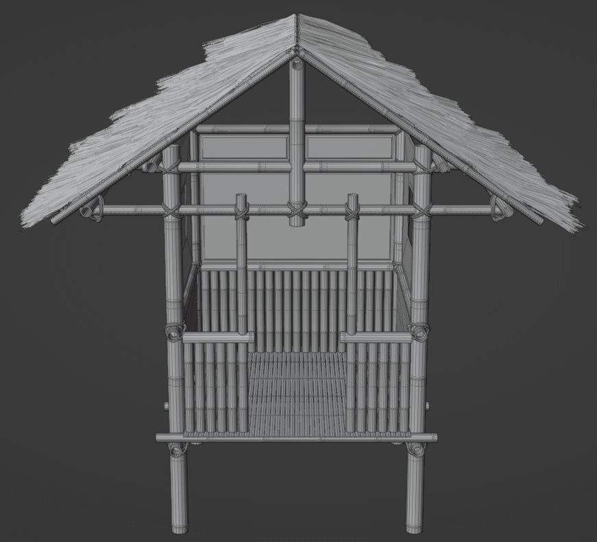 bamboo hut 3D model | CGTrader