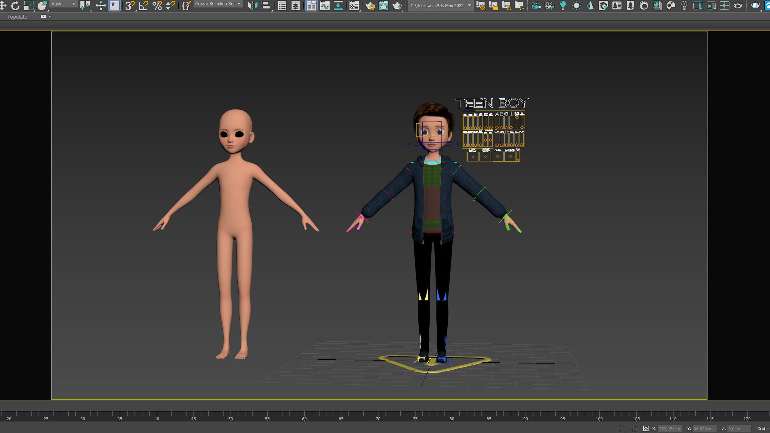 Cartoon Teen Boy - College Student 3D model rigged | CGTrader