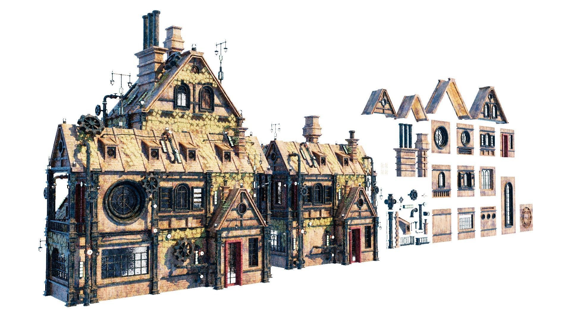 Steampunk Architecture 3D model | CGTrader