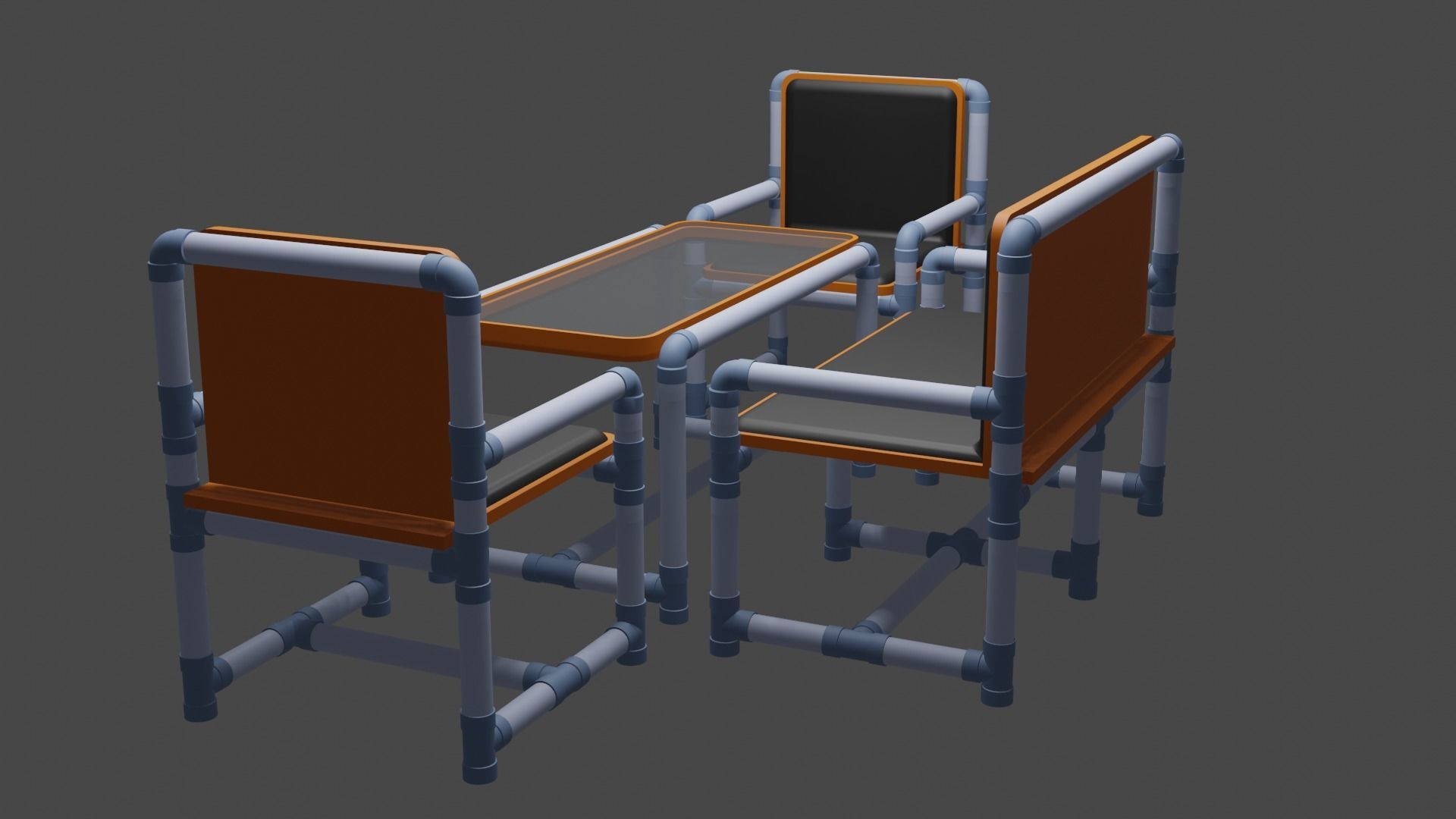 PVC Chair and Table 3D model | CGTrader