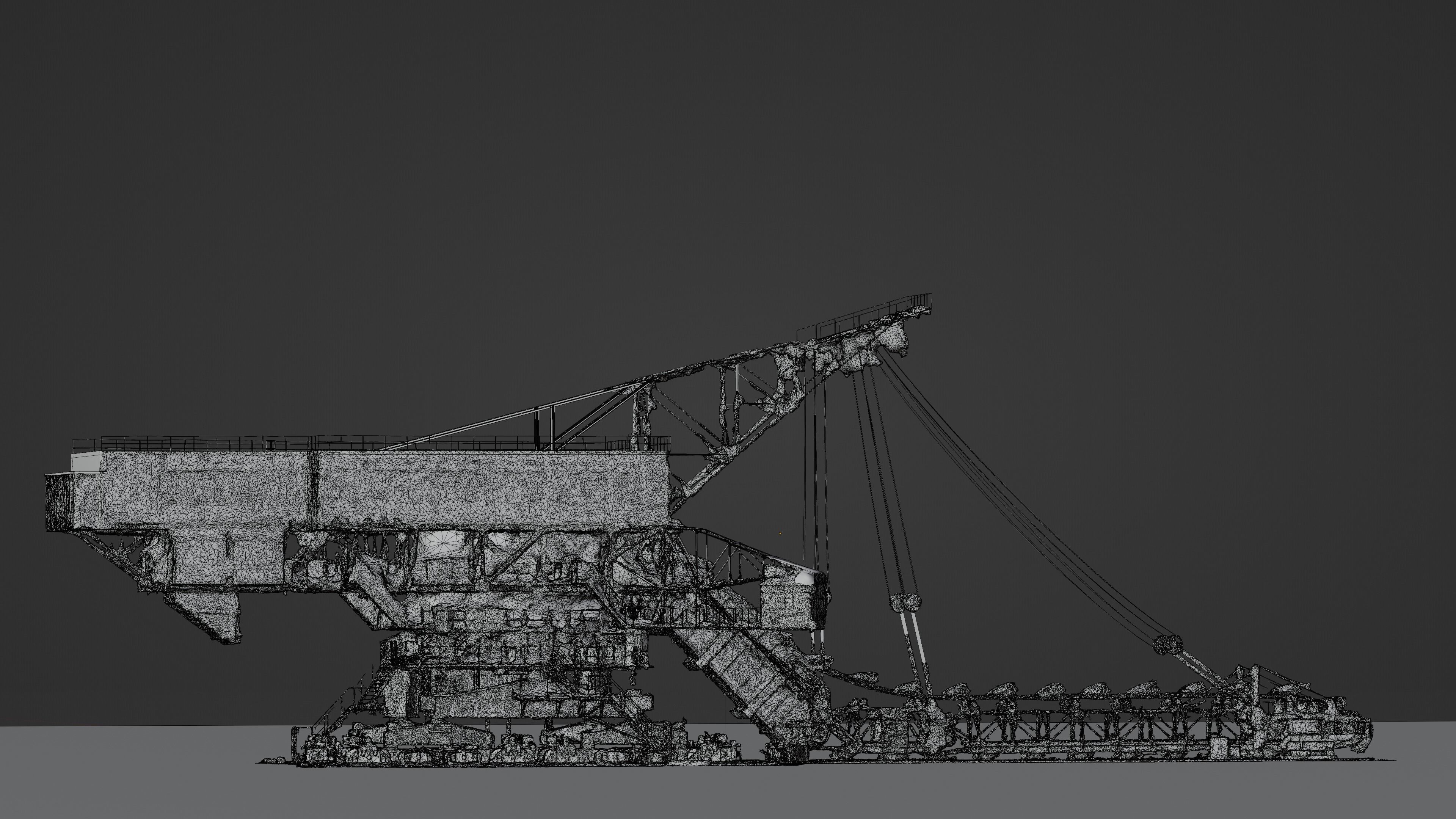 Gigantic Machine - Chain Bucket Dredger 3D model | CGTrader