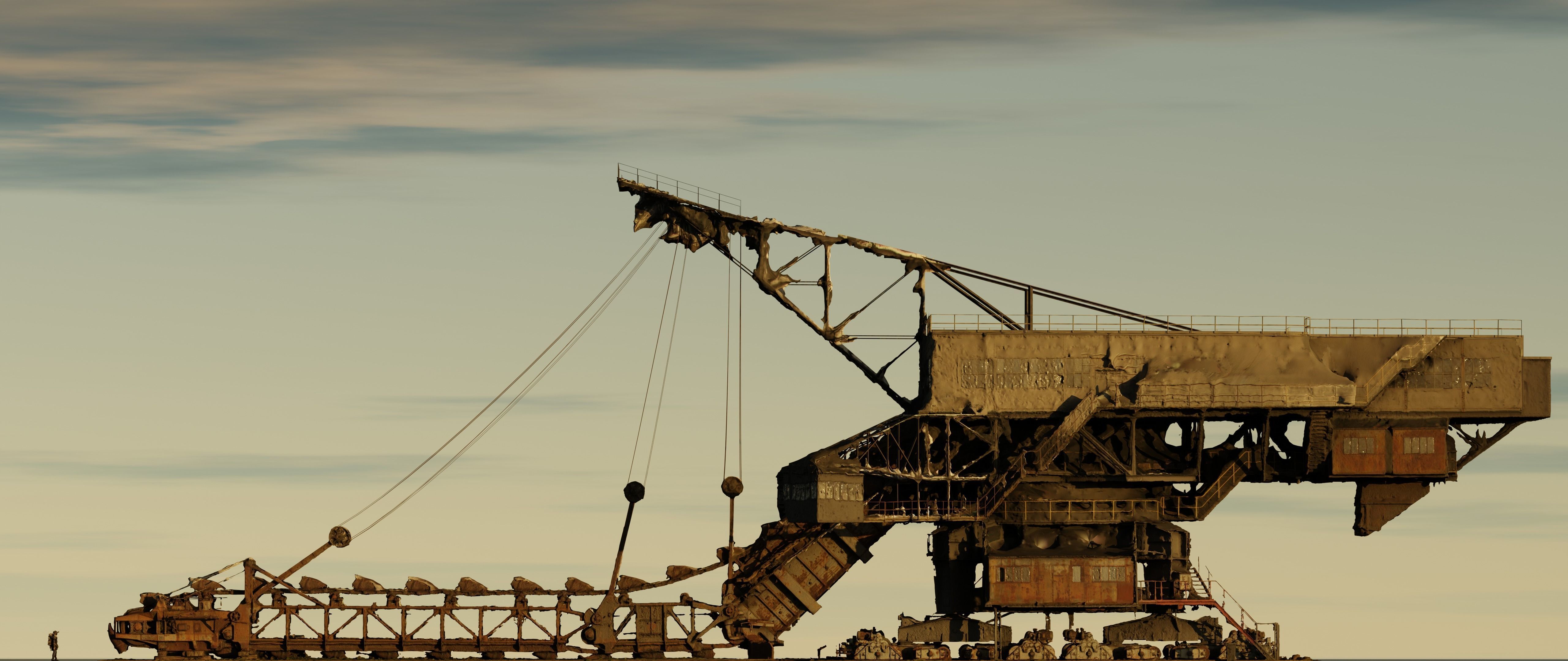 Gigantic Machine - Chain Bucket Dredger 3D model | CGTrader