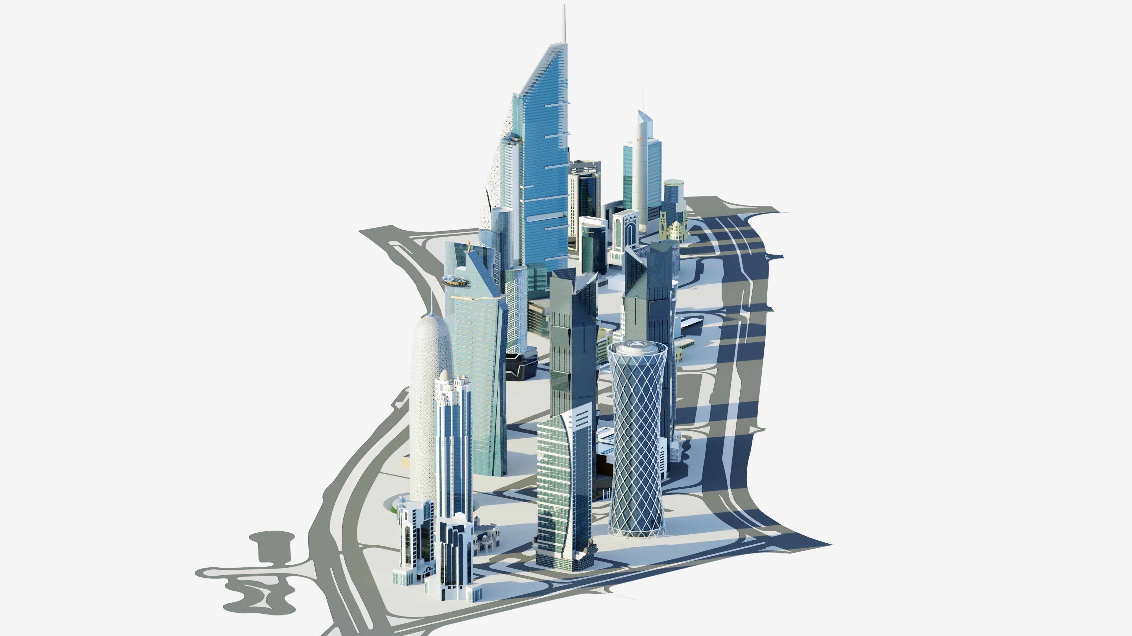 Doha - west bay 3D model | CGTrader