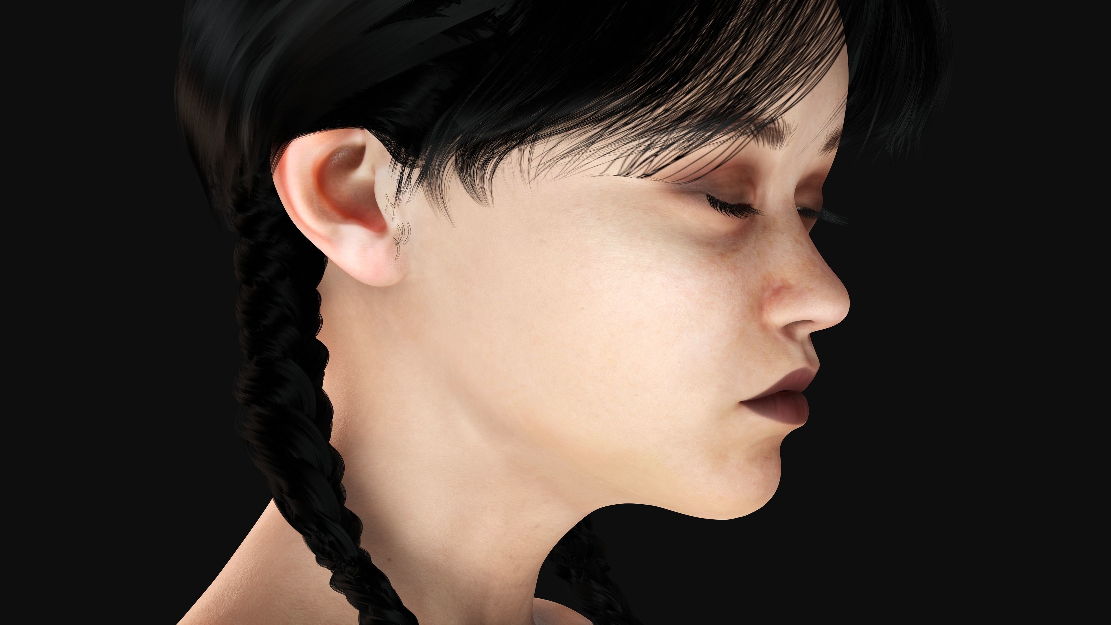 3D model Wednesday Jenna Ortega Woman VR / AR / low-poly | CGTrader