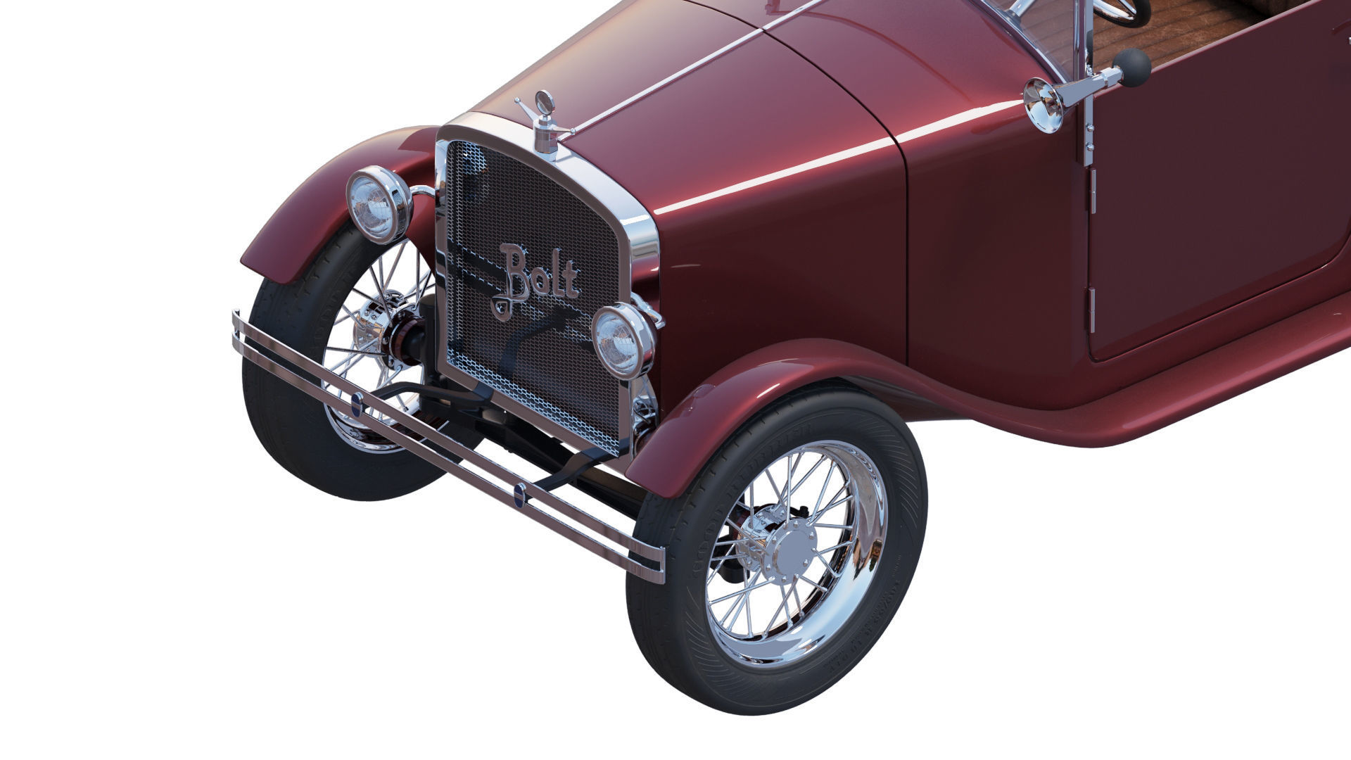 Children retro pedal car red 3D model | CGTrader