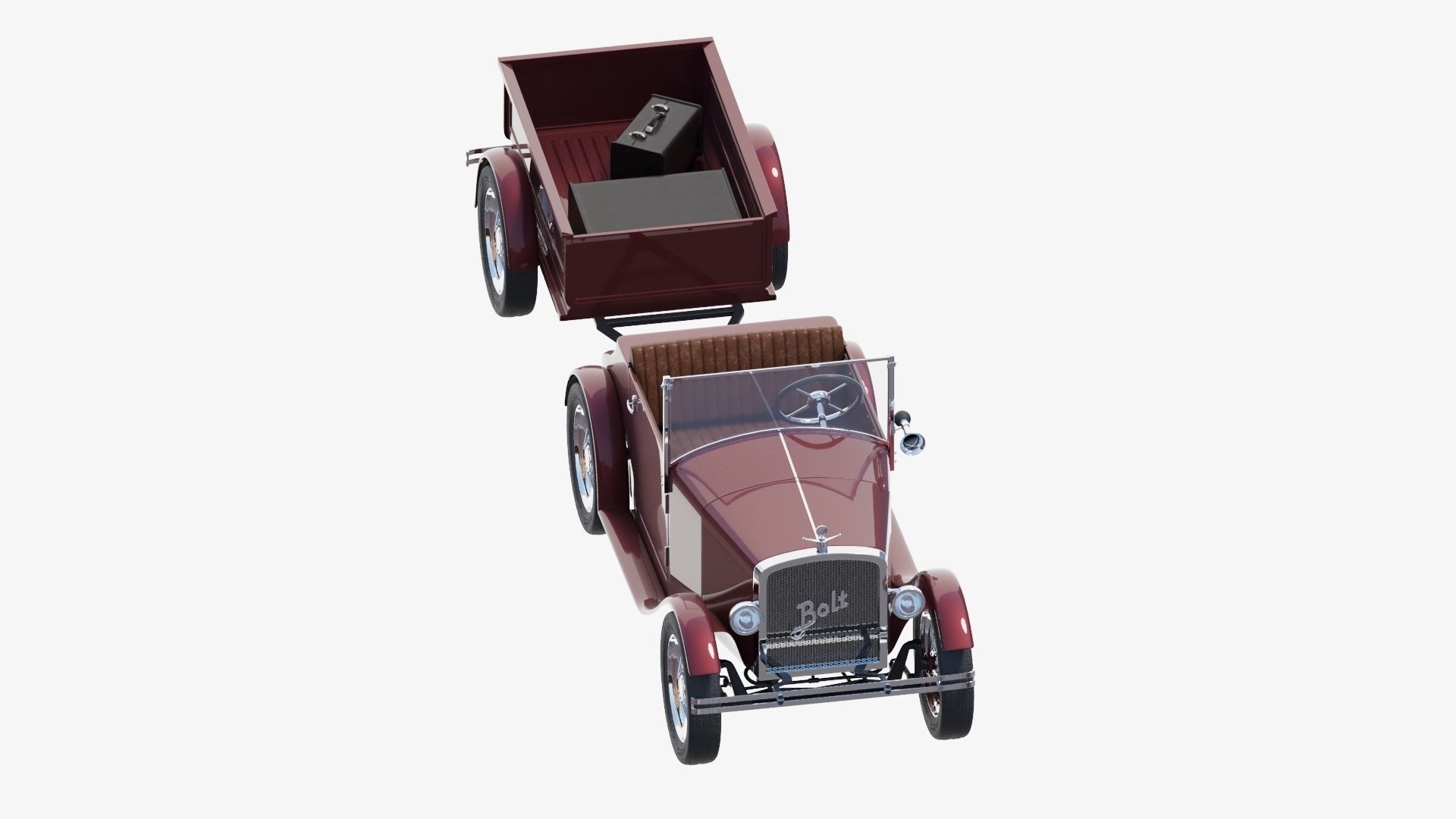 Children retro pedal car red 3D model | CGTrader