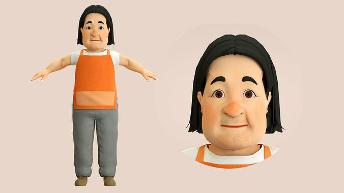 cartoon uncle 3D model | CGTrader