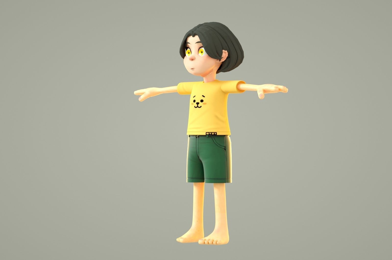 Cartoon youth teenager child student handsome boy child 3D model | CGTrader