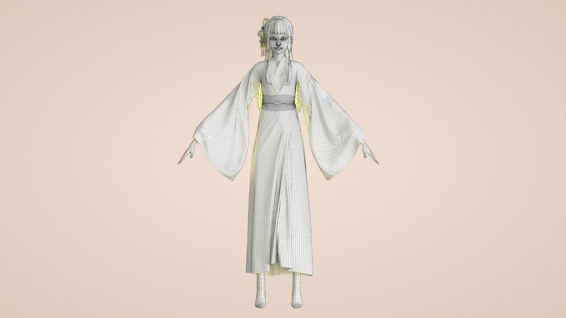 Cartoon Hanfu girl Hanfu chest-length skirt skirt skirt 3D model | CGTrader