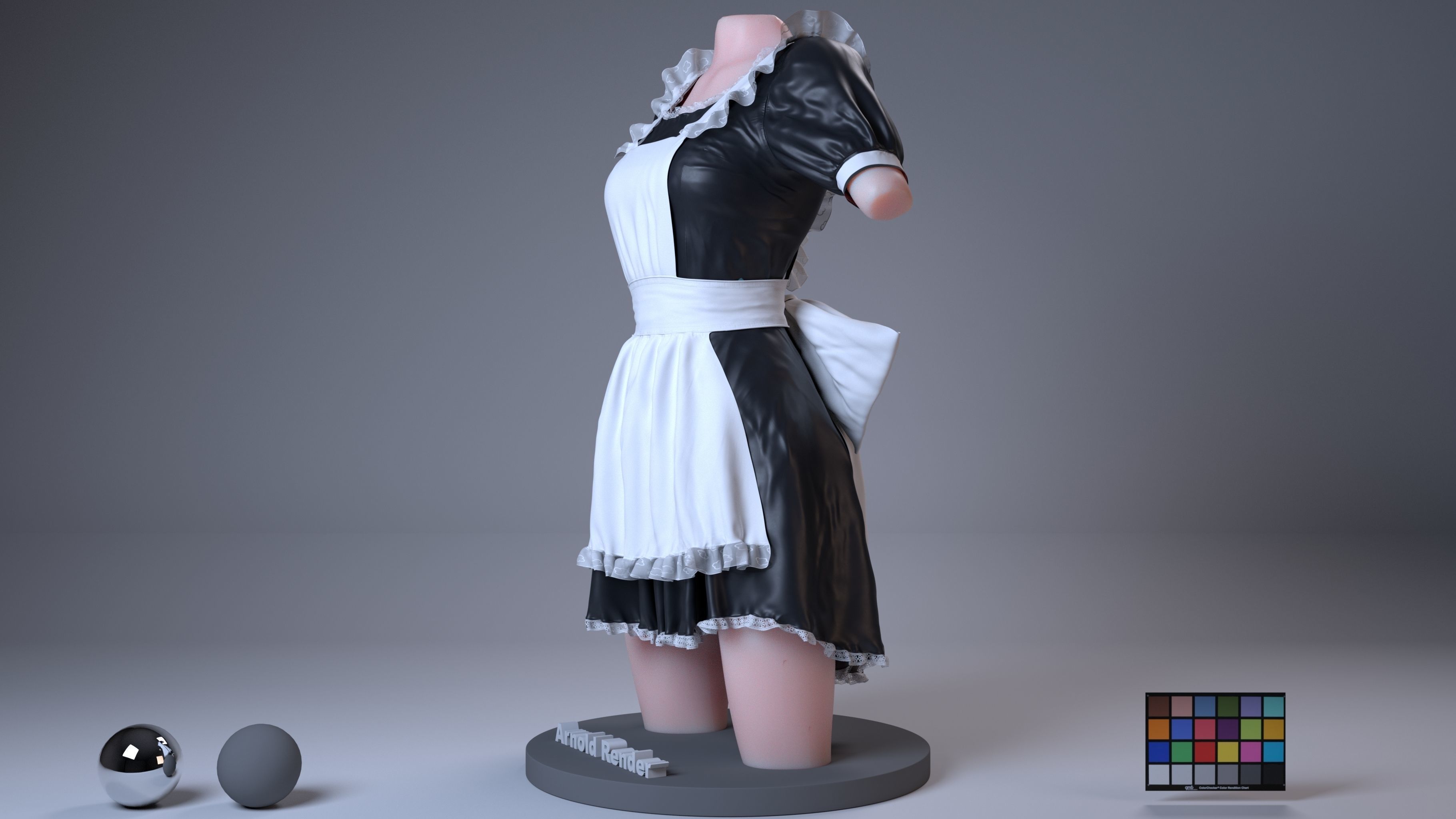 ClothCG Maid Outfit 002a Marvelous ZB PBR 8K 3DAssets 3D model | CGTrader