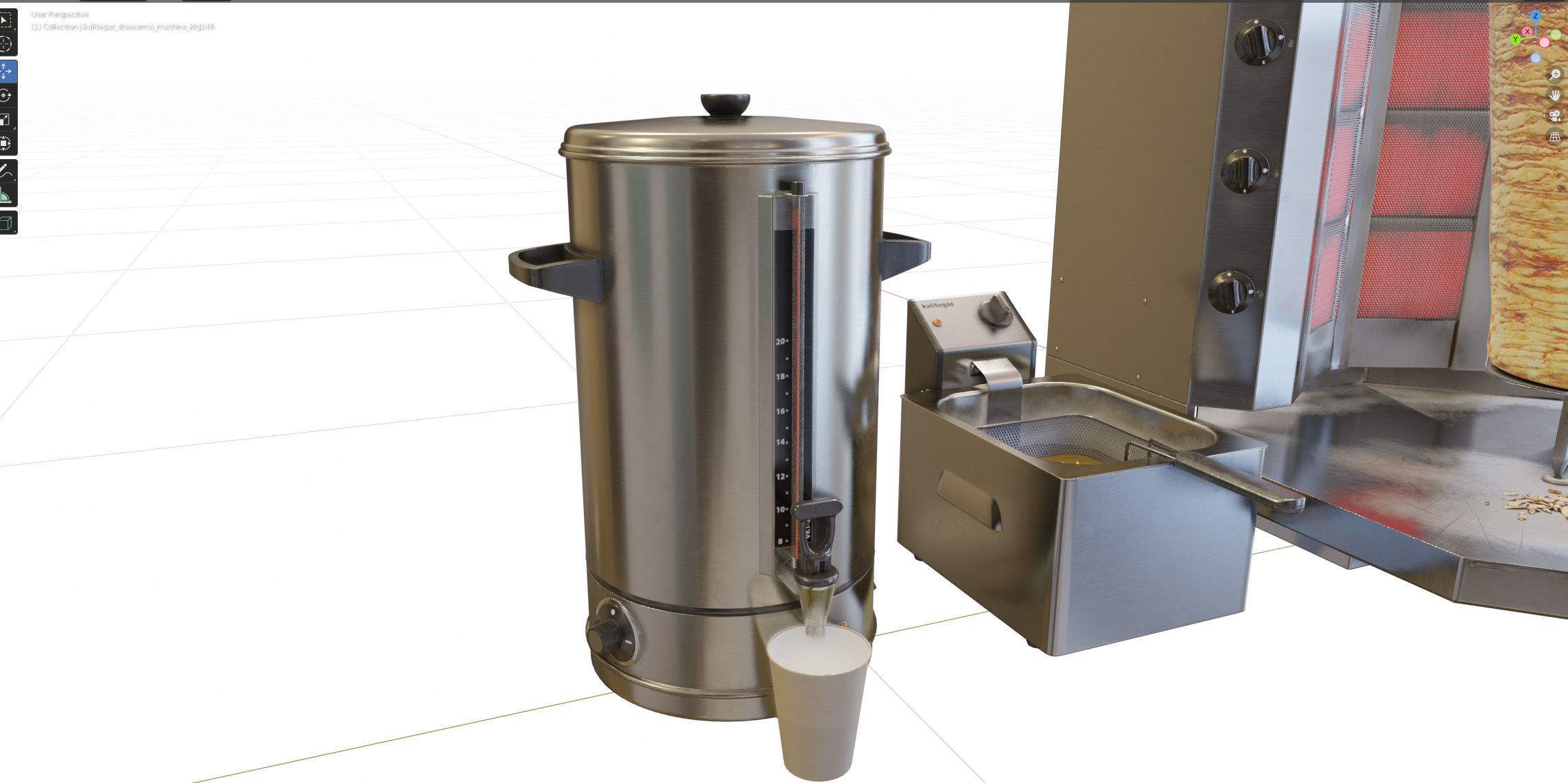 Equipment for Shawarma cafe 3D model | CGTrader