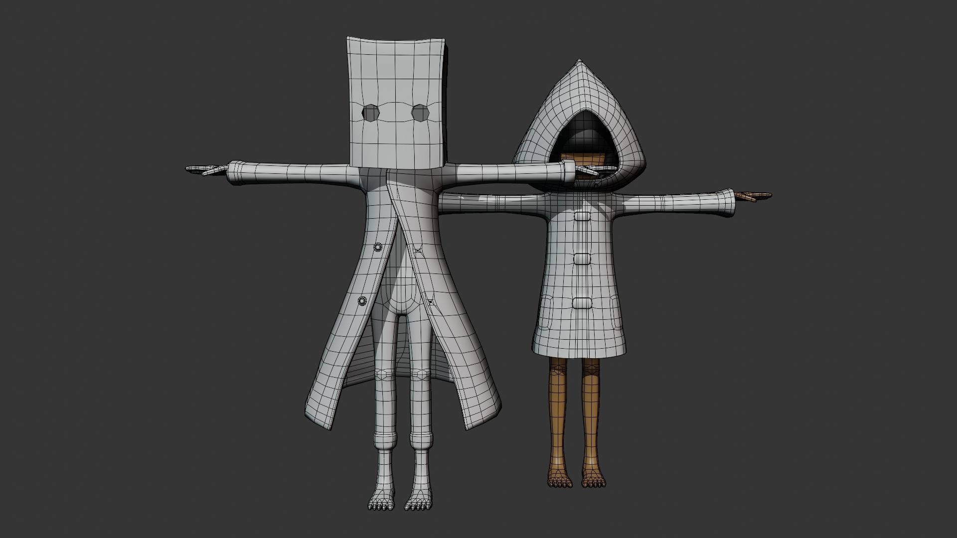 Little Nightmare Characters 3D model animated rigged | CGTrader