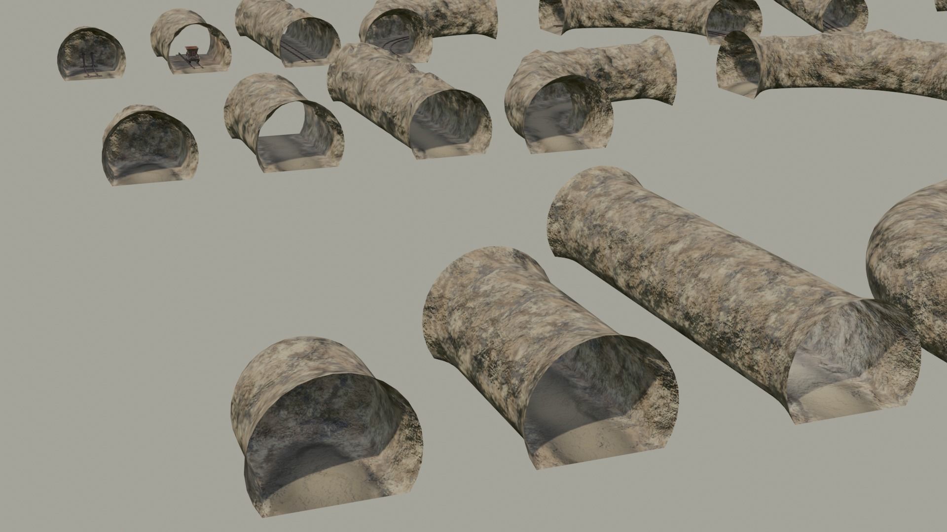 3D model Modular Mine Tunnels Version Two VR / AR / low-poly | CGTrader