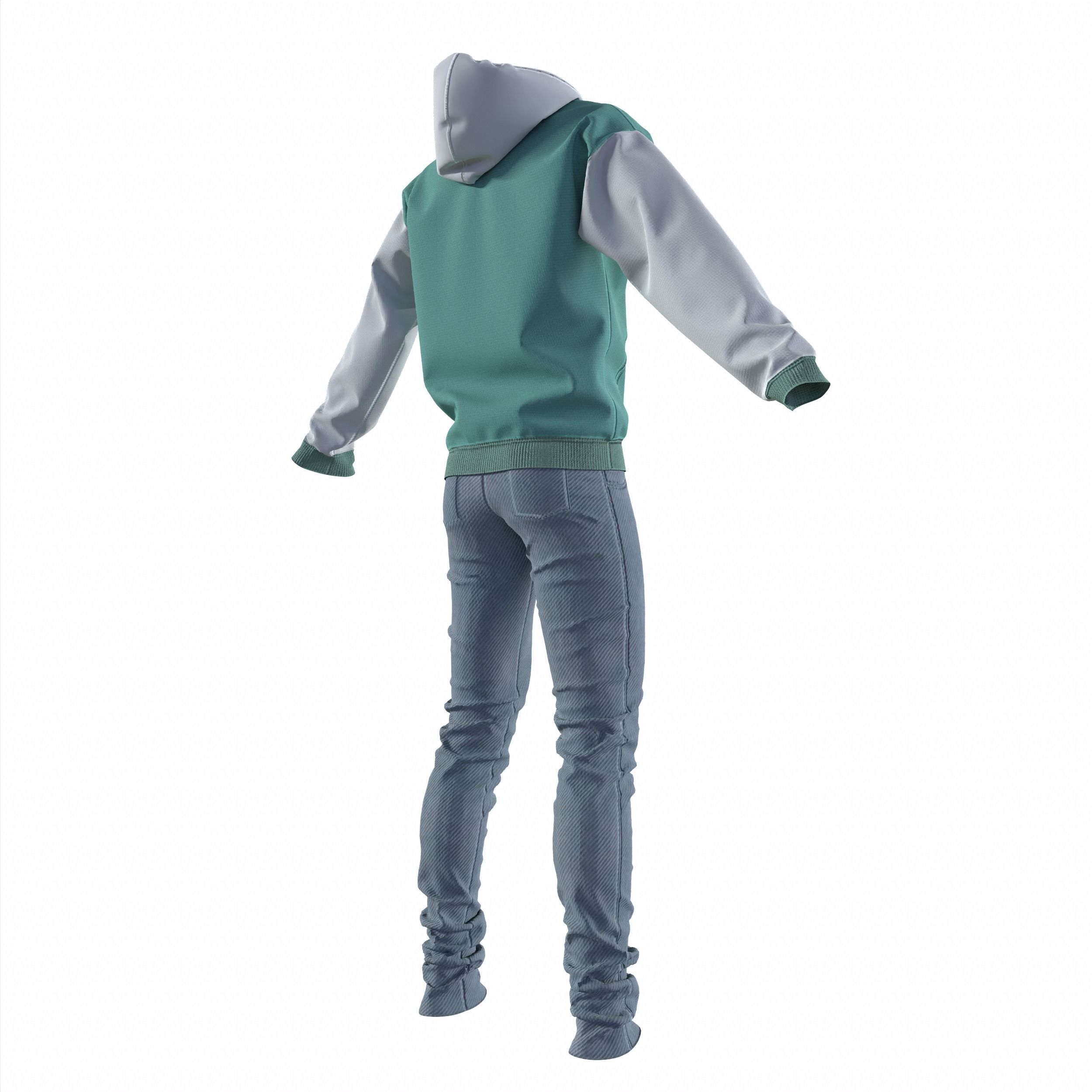 3D man clothes hoodie pants streetwear 3D model | CGTrader