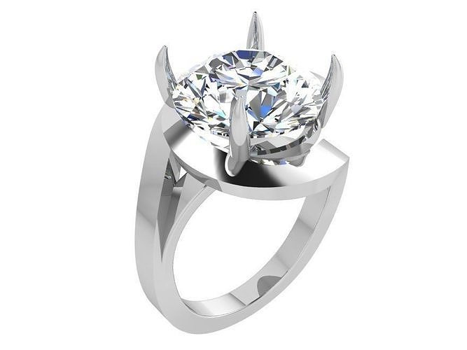 Big stone diamond ring 3469 3D print model 3D model 3D printable | CGTrader
