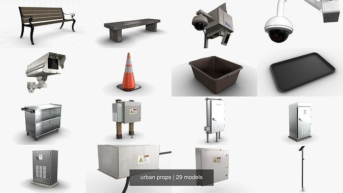 urban props 3D Model Collection | CGTrader