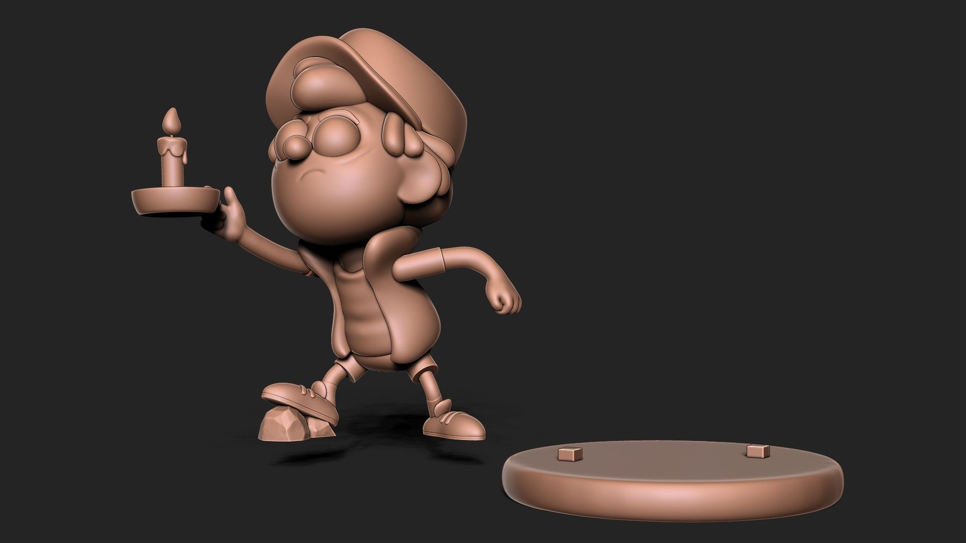 Dipper Gravity Falls with base 3D model 3D printable | CGTrader