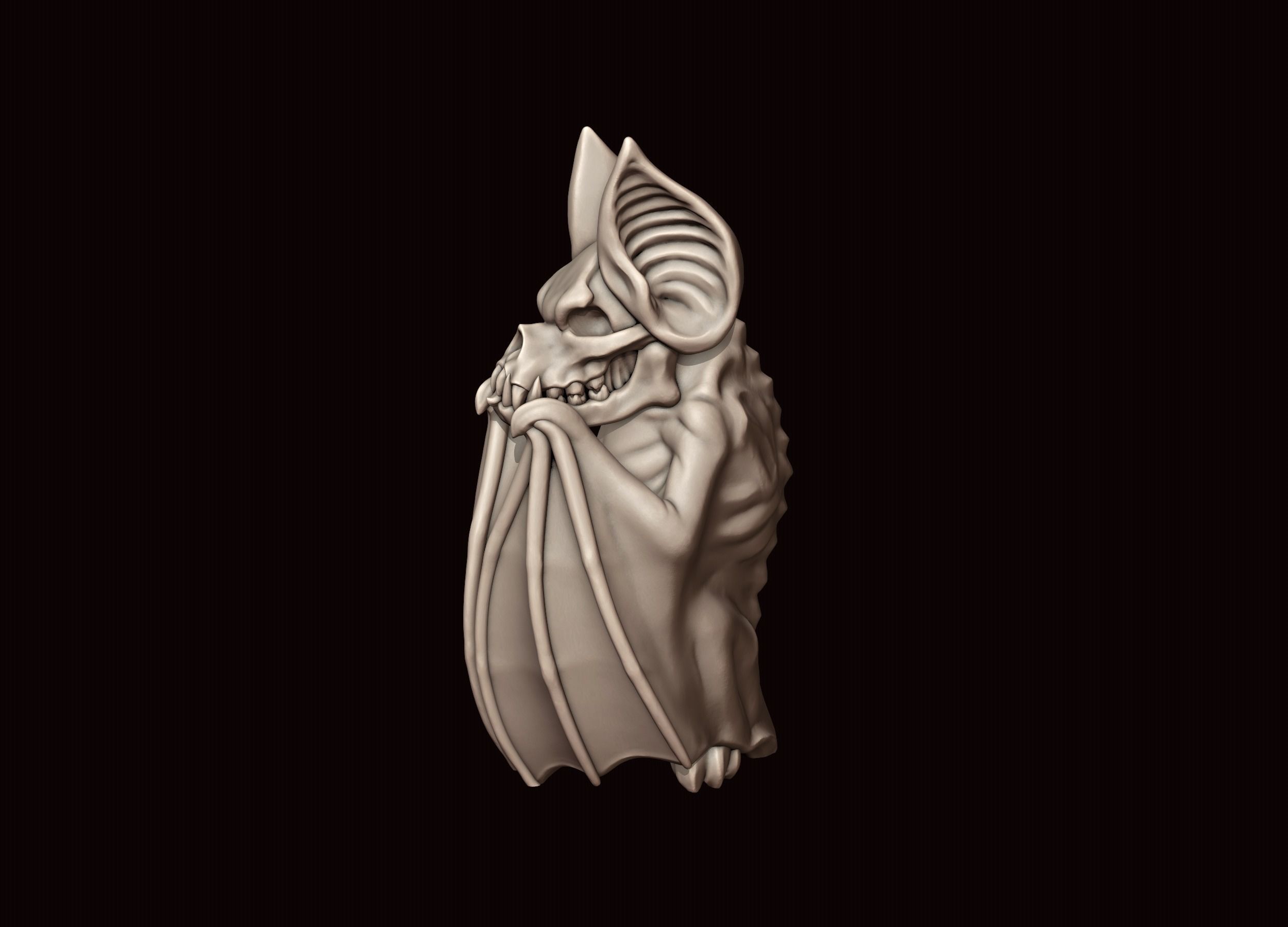 Gothic Bat Statue Gargoyle 3D model 3D printable | CGTrader