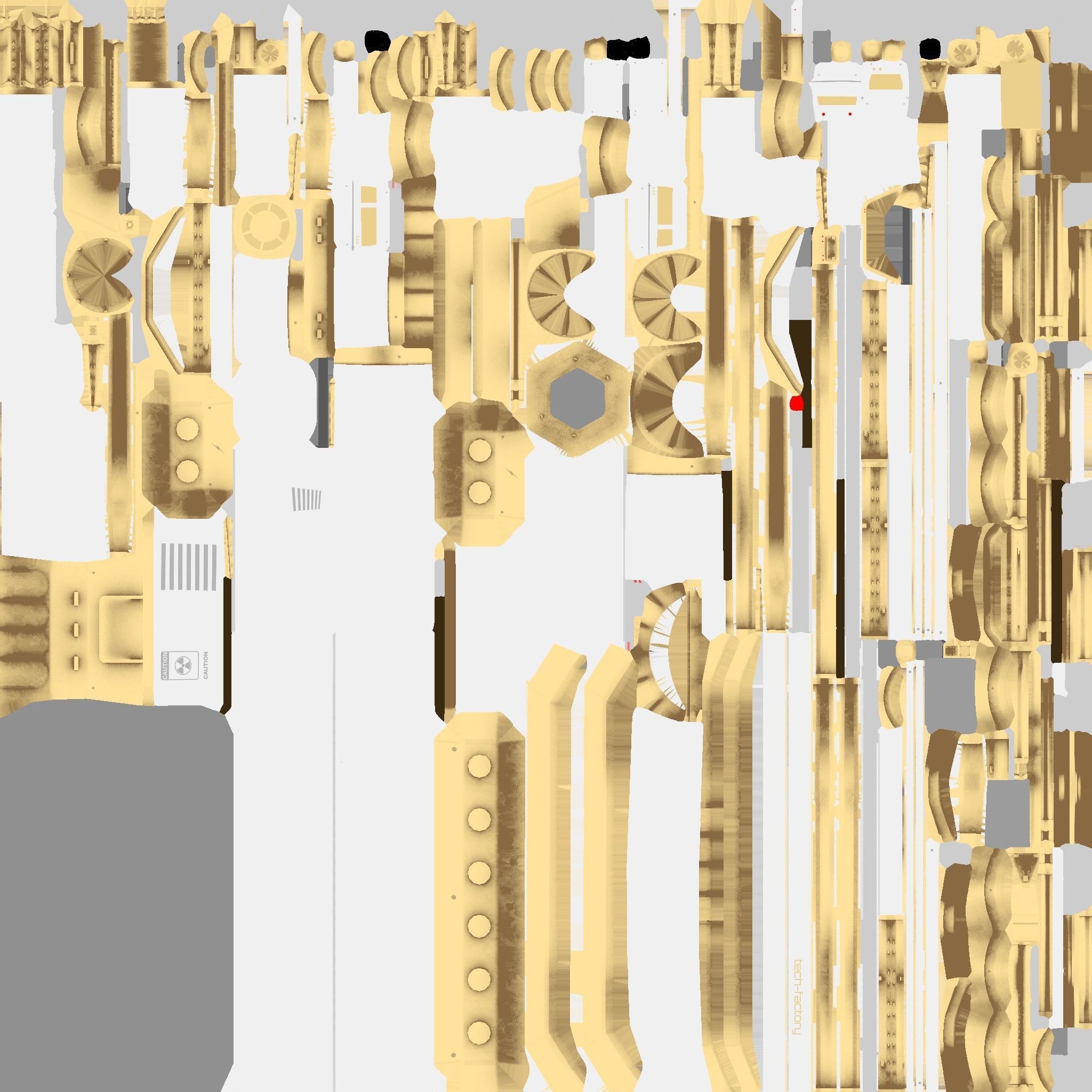 3D model SciFi Factory A11 Gold - Sci Fi Exterior Design VR / AR / low ...