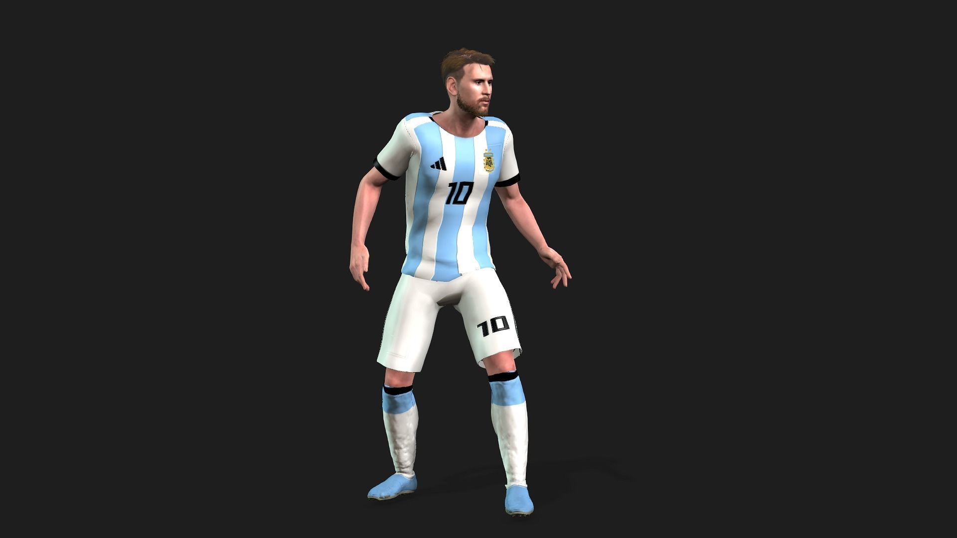 3D model Lionel Messi 3D Rigged model ready for animation VR / AR / low ...