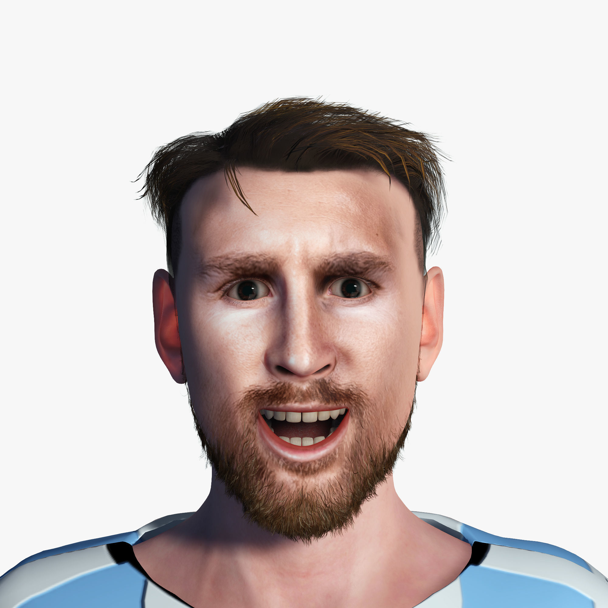 3D model Lionel Messi 3D Rigged model ready for animation VR / AR / low ...