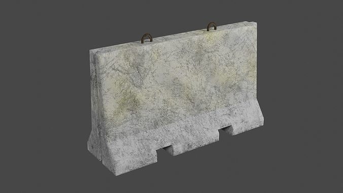 Cracked Concrete Barricade free VR / AR / low-poly 3D model | CGTrader