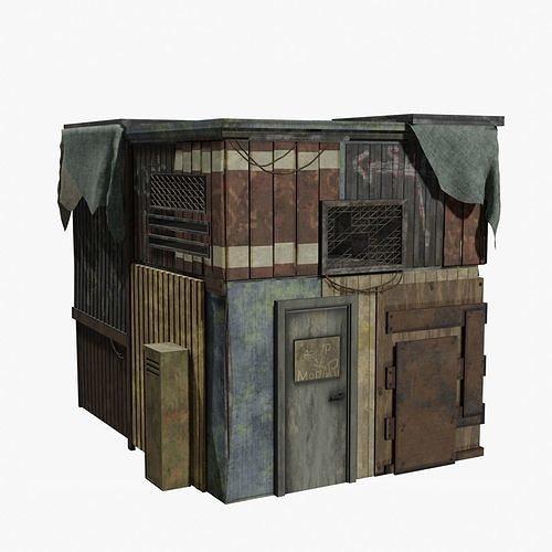 3D model Rusty building warehouse abandoned - Low poly realistic VR ...
