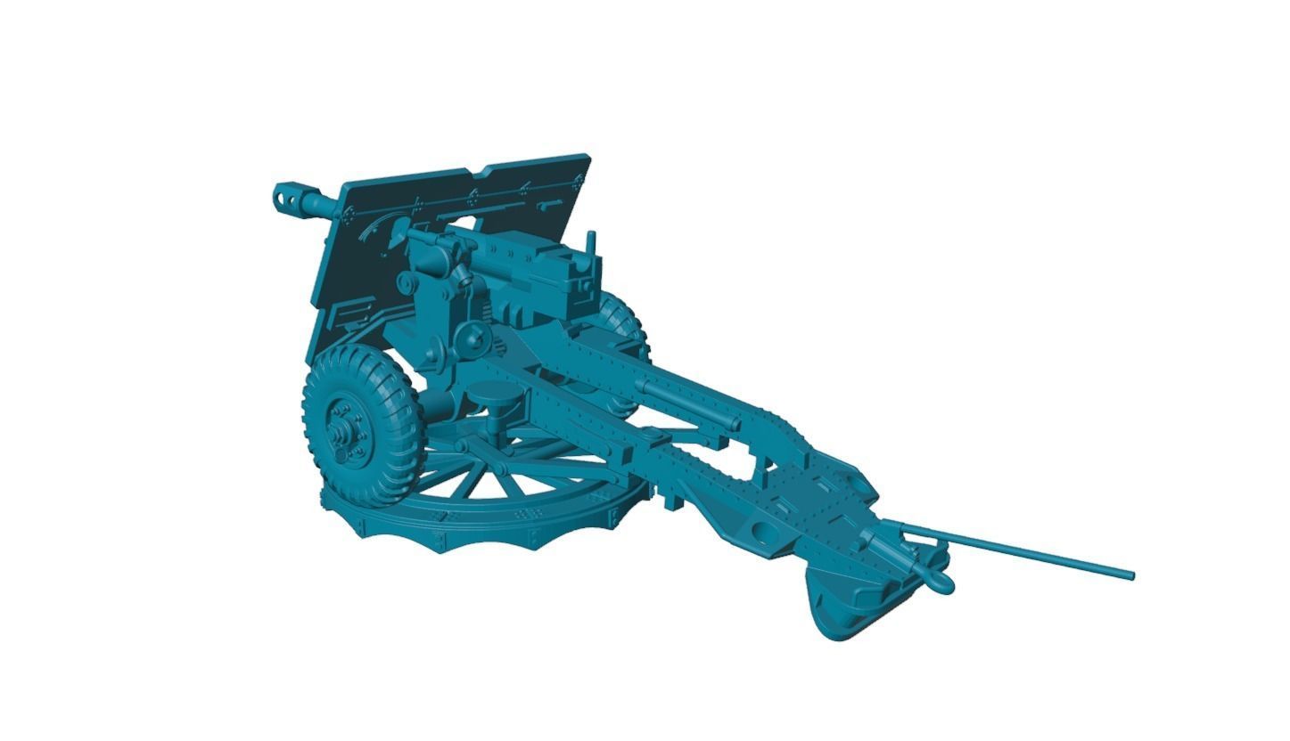 1-16 scale Ordnance QF 25-pounder field gun free 3D model | CGTrader