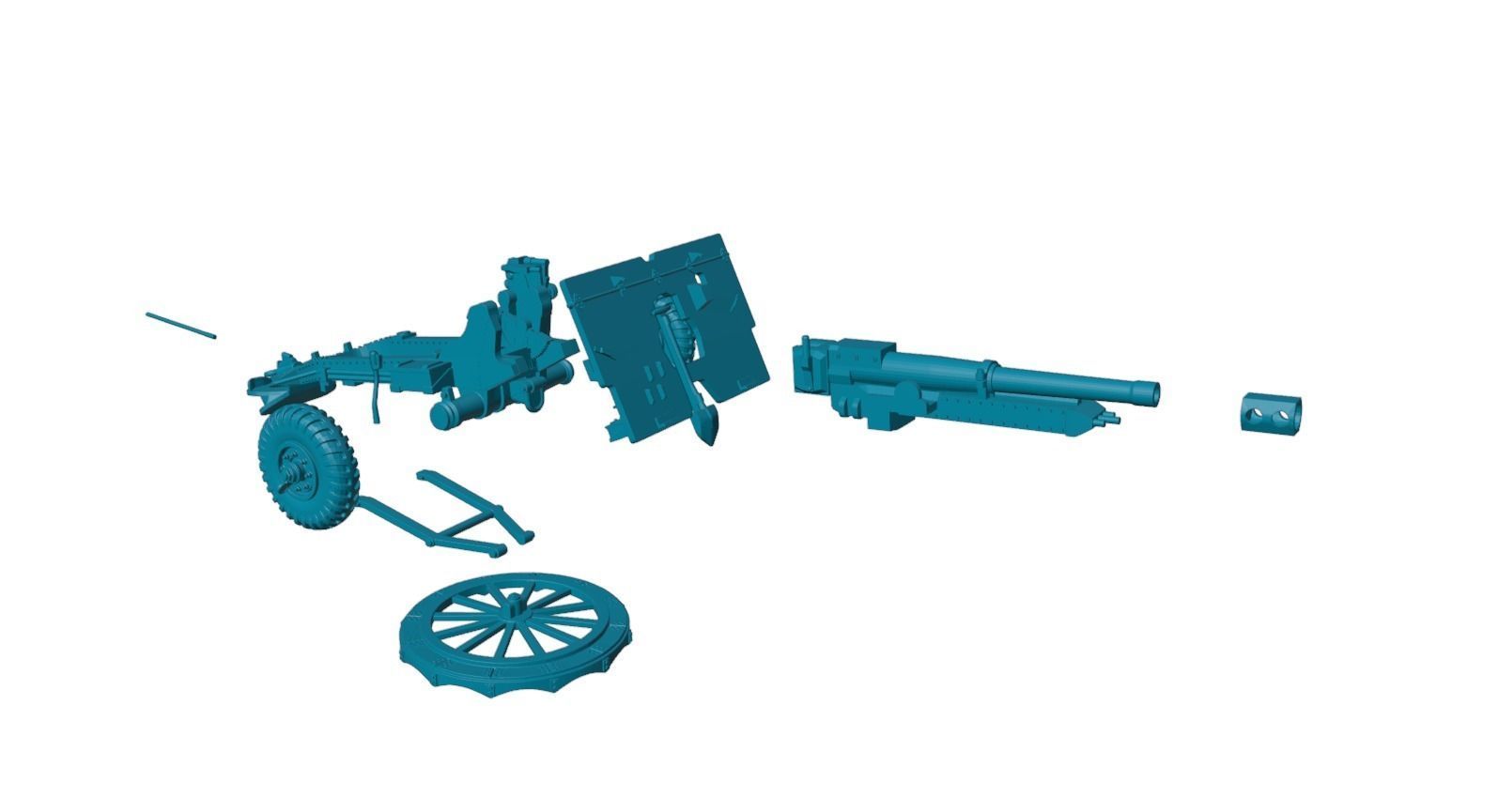 1-16 scale Ordnance QF 25-pounder field gun free 3D model | CGTrader